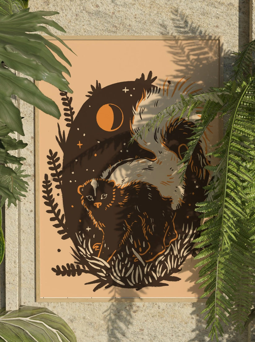 Jam Jar Eclipse Skunk Art Print – Happiest